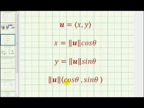 Find the Component Form of a Vector Given Magnitude and Direction - YouTube
