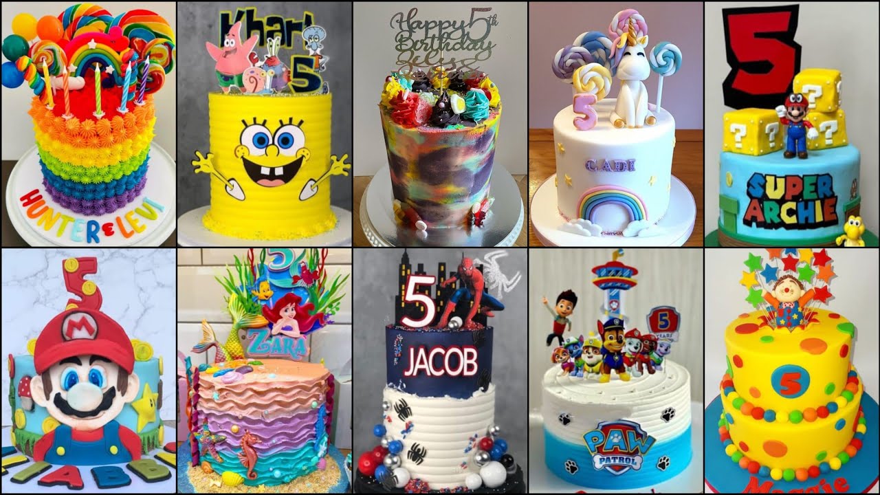 🥳🎉5th Birthday Cake Ideas For Baby Girl & Boy/5th Birthday Cake Ideas ...