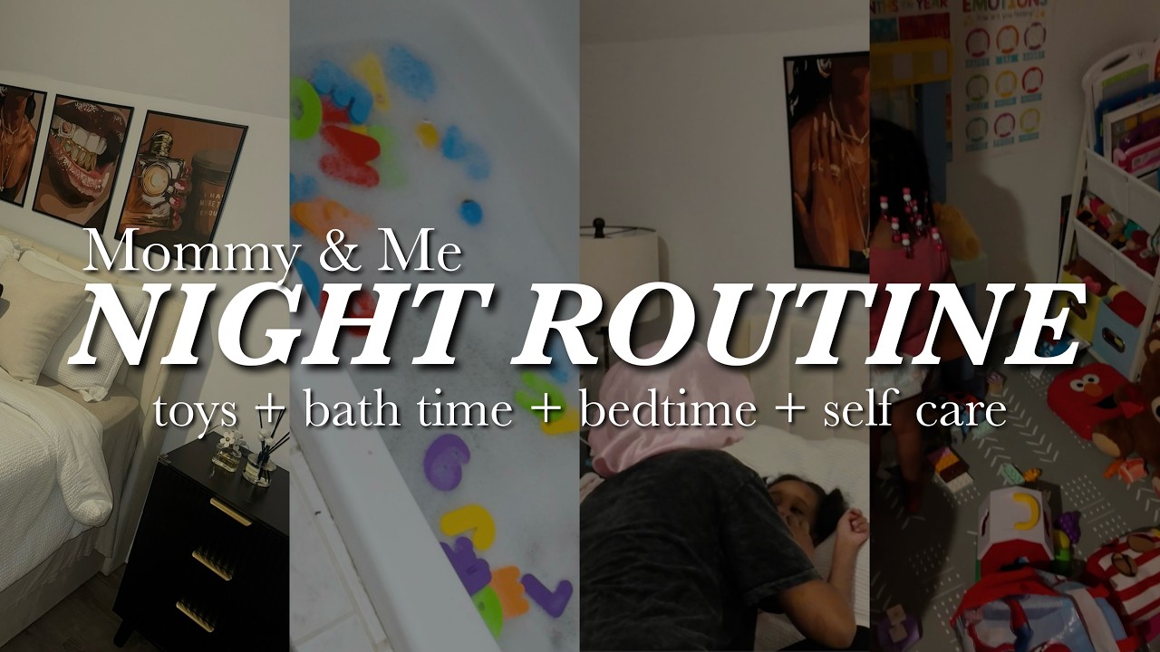 MY NIGHT ROUTINE WITH A TODDLER | VERY REALISTIC | Cleaning + Bath Time ...