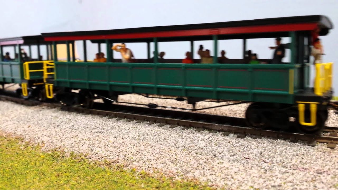 HO Cass Scenic Railroad Shay 5 w/ Tourists Cars - YouTube