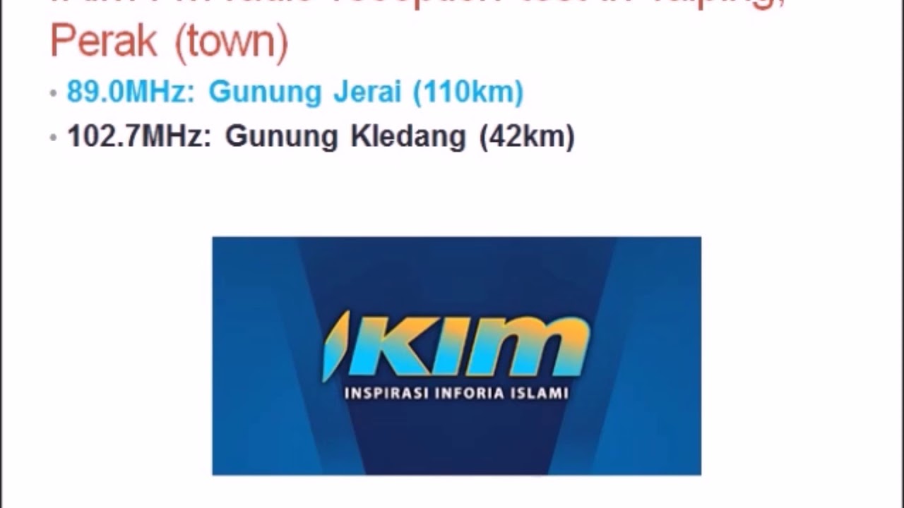 (FM DX) IKIM FM 89.0MHz & 102.7MHz reception in Taiping, Perak ...