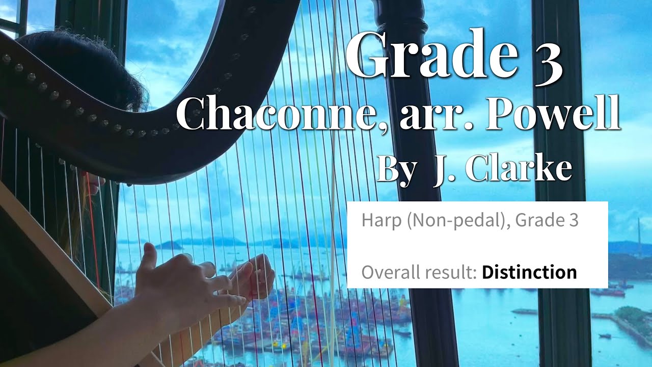 Harp Grade 3 Chaconne (Distinction) ABRSM face to face exam - YouTube