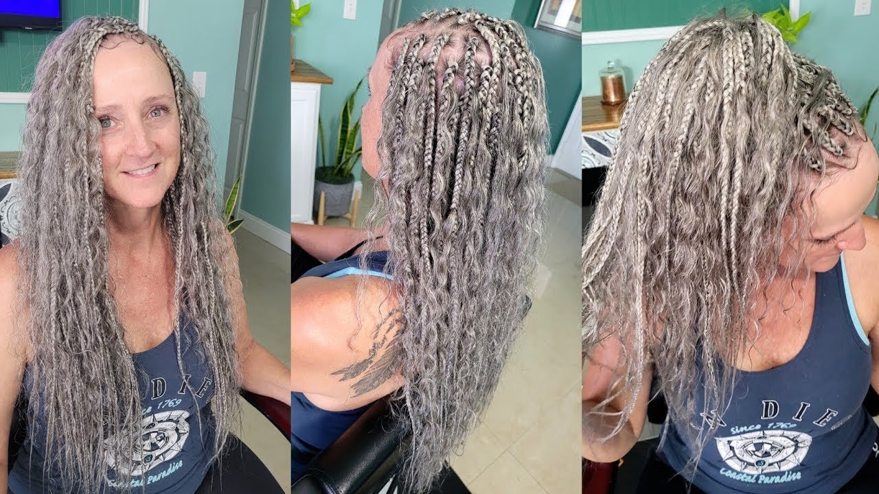 SALT AND PEPPER BOHO BOX BRAIDS ｜ Stunning Grey Braids ｜ YGWIGS - YouTube