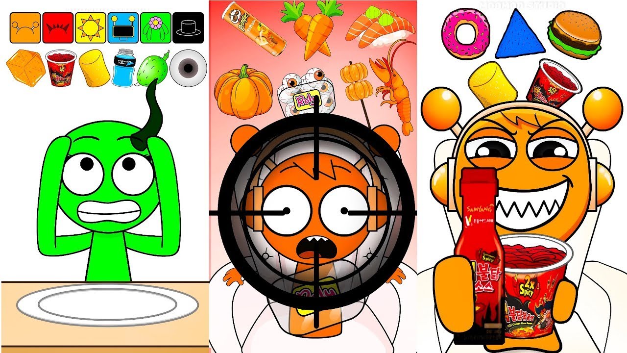 Incredibox Sprunki Challenge Emoticon Mukbang | Cartoon Animation - YouTube