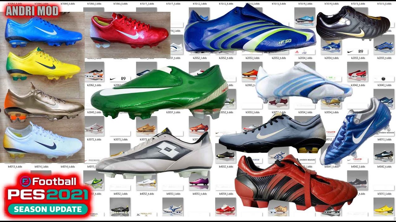 PES 2021 - FREE DOWNLOAD RETRO BOOTS v3.0 (sider & cpk file) - YouTube