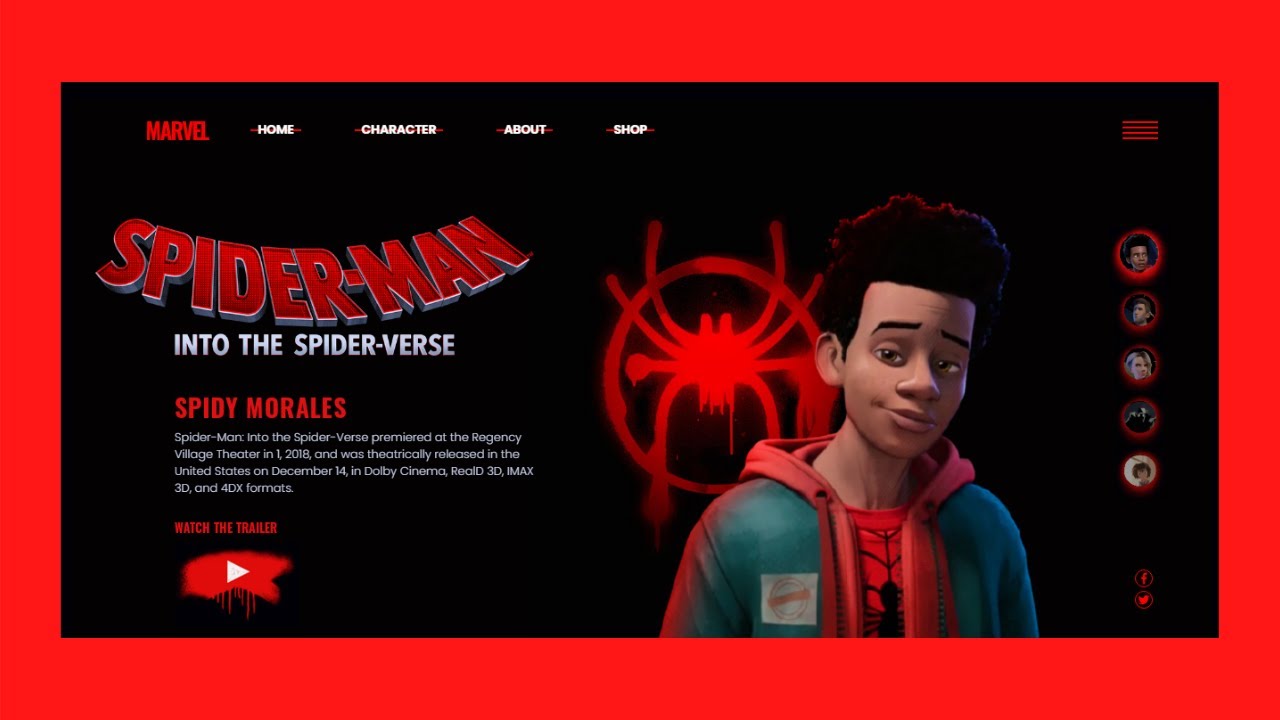 Work In Progress Spider Man Website Template Design Using Bootstrap Html Css And Javascript