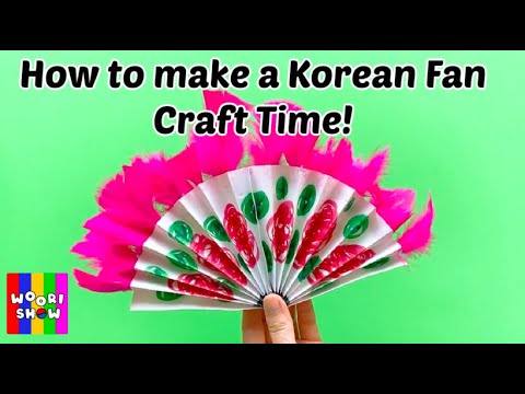 How To Make A Korean Fan, Craft At Home For Kids, Homemade Fan Dance