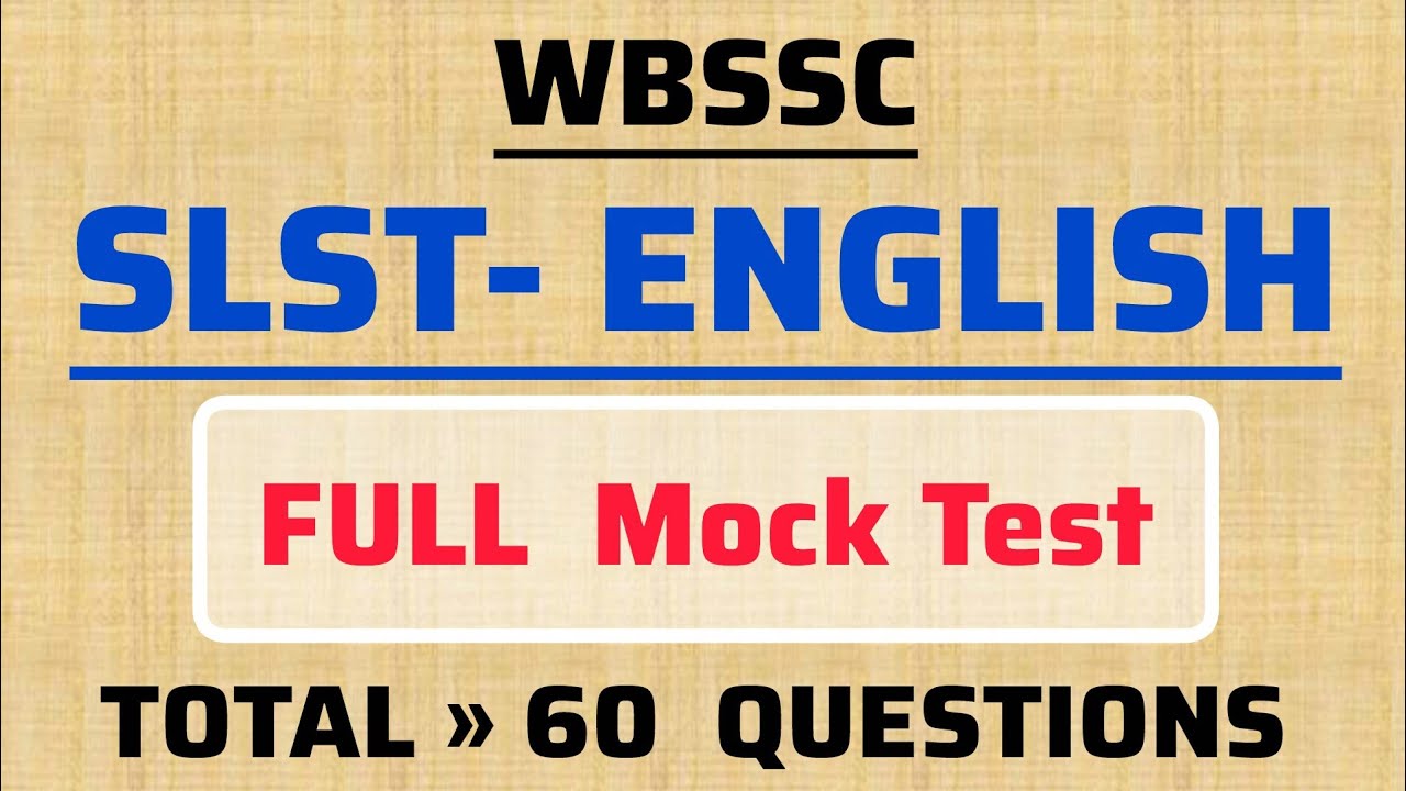FULL MOCK TEST ; SLST ENGLISH Online Mock Test Series ...