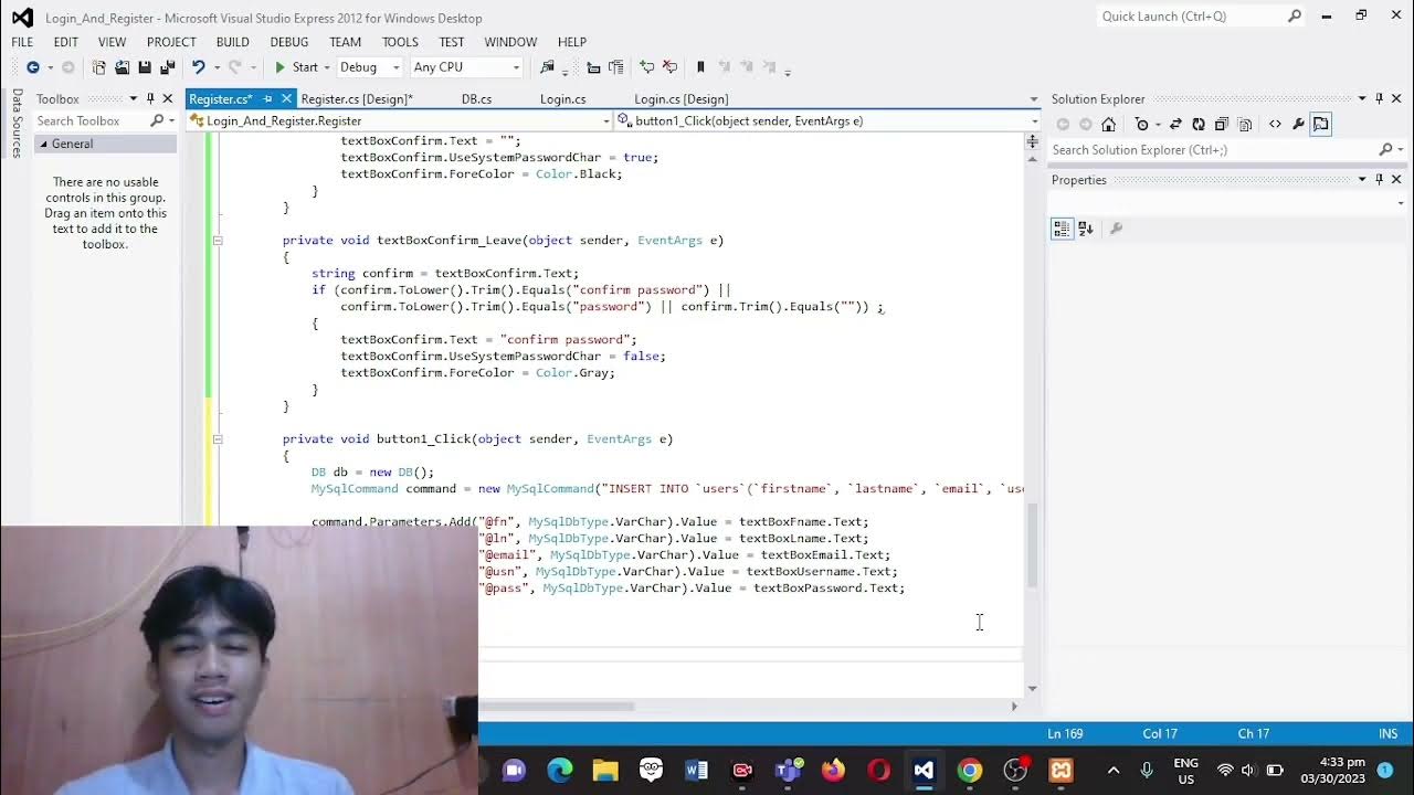 TUTORIAL IN LOG IN AND REGISTRATION FORM USING MICROSOFT VISUAL STUDIO C# CONNECT TO MYSQL PART ...