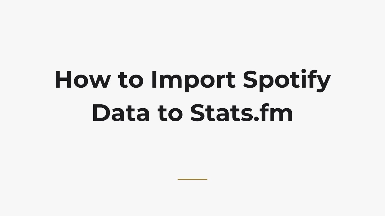 How to Import Spotify Data to Stats.fm - YouTube
