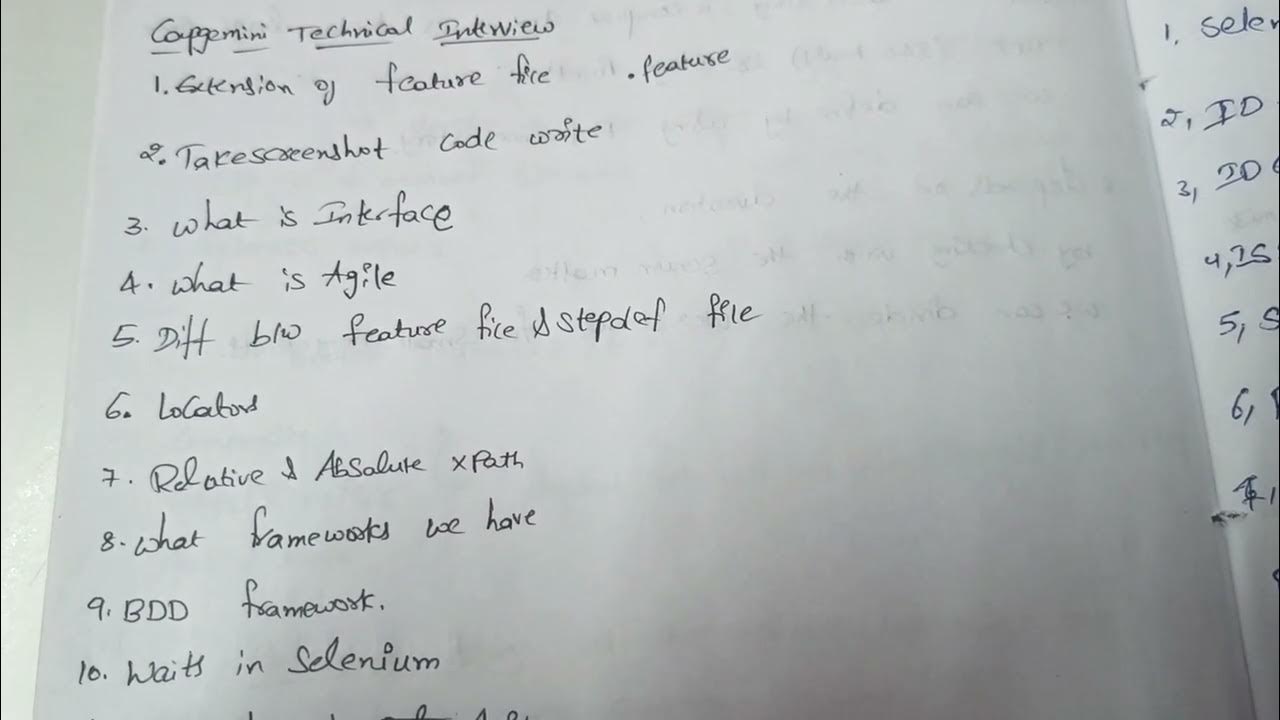 Capgemini Technical Interview Questions Automation Testing Selenium Java Cucumber Youtube
