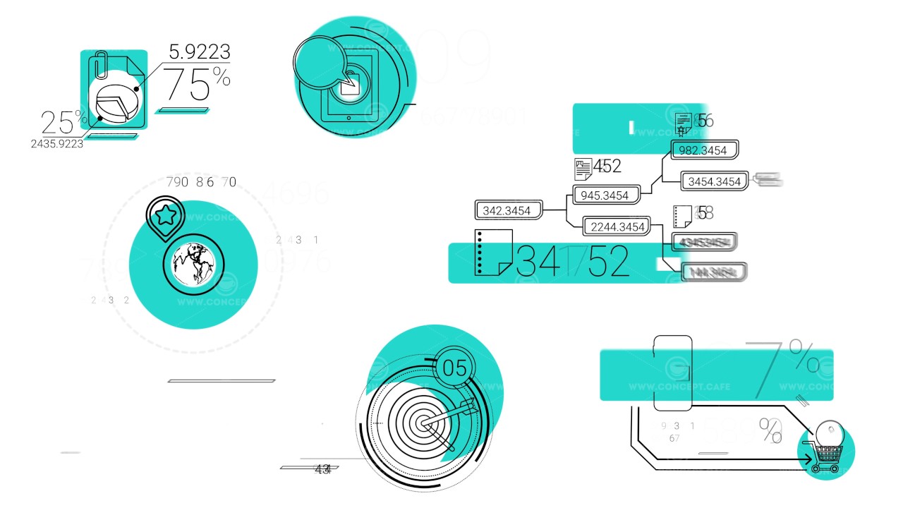 Infographic Elements In The Line Style. Blue Spot - YouTube