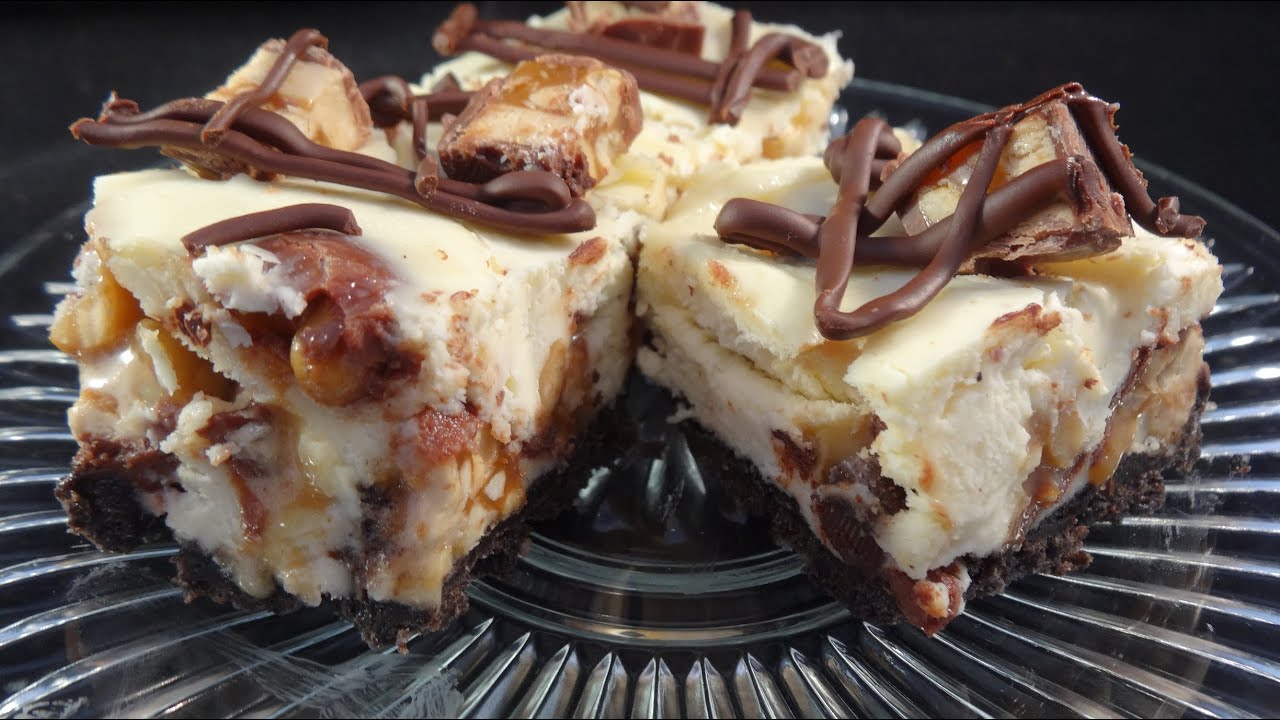 Snickers Bars Cheesecake - with yoyomax12 - YouTube