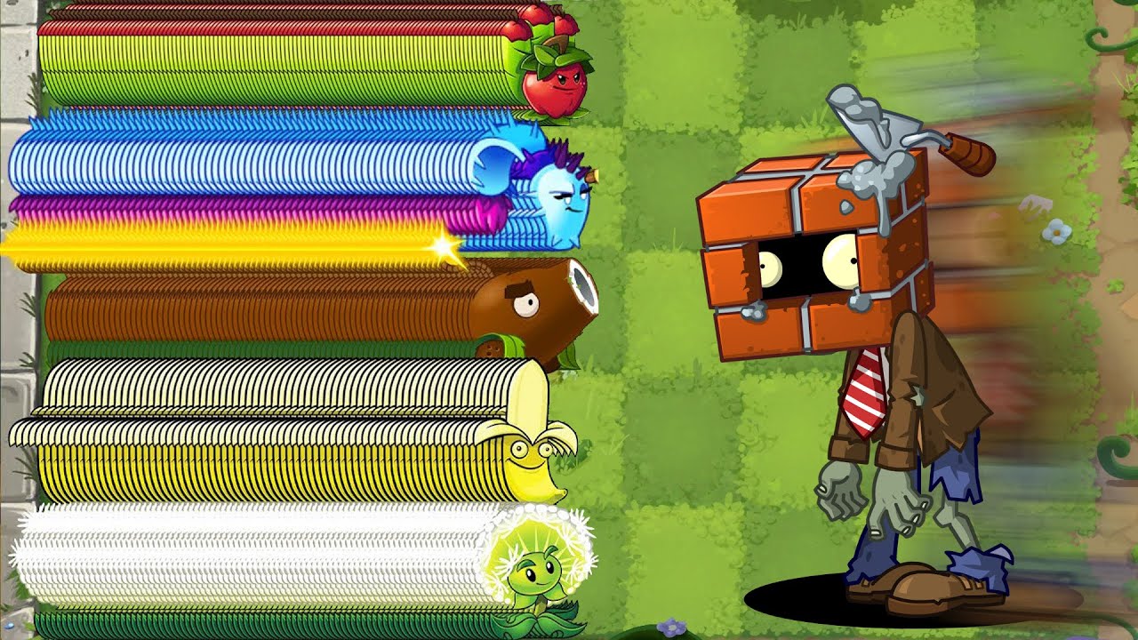 PvZ 2 Challenge - All Plants vs Team Brickhead Zombie Armor 4 - Who ...