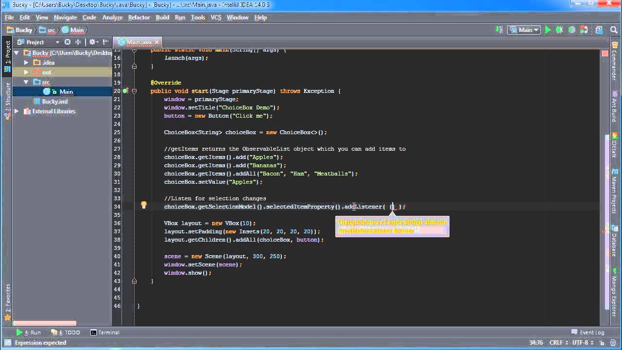 JavaFX Java GUI Tutorial - 13 - Listening for Selection Changes - YouTube