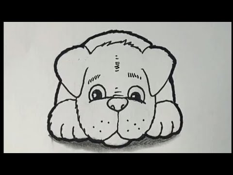 Easy way to draw a puppy || tutorial how to draw a cute puppy ...