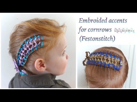 Cornrows (headband) with embroidered ribbon accents - Cornrows met ...