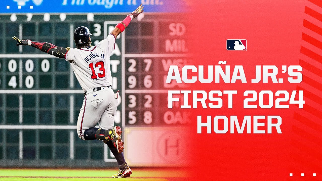 Ronald Acuña Jr.'s first home run this season! - YouTube