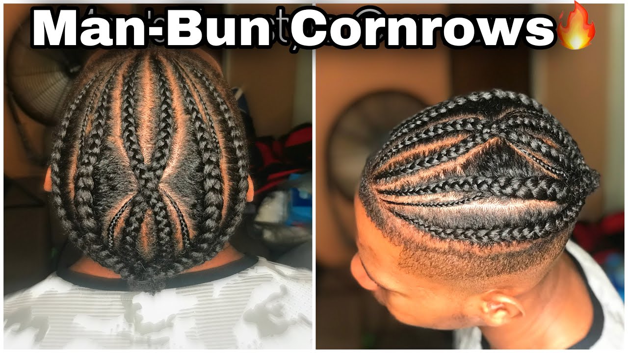 HOW TO: CRISS-CROSS BRAIDED MAN BUN || Freestyle Braids on Type 4 Hair ...