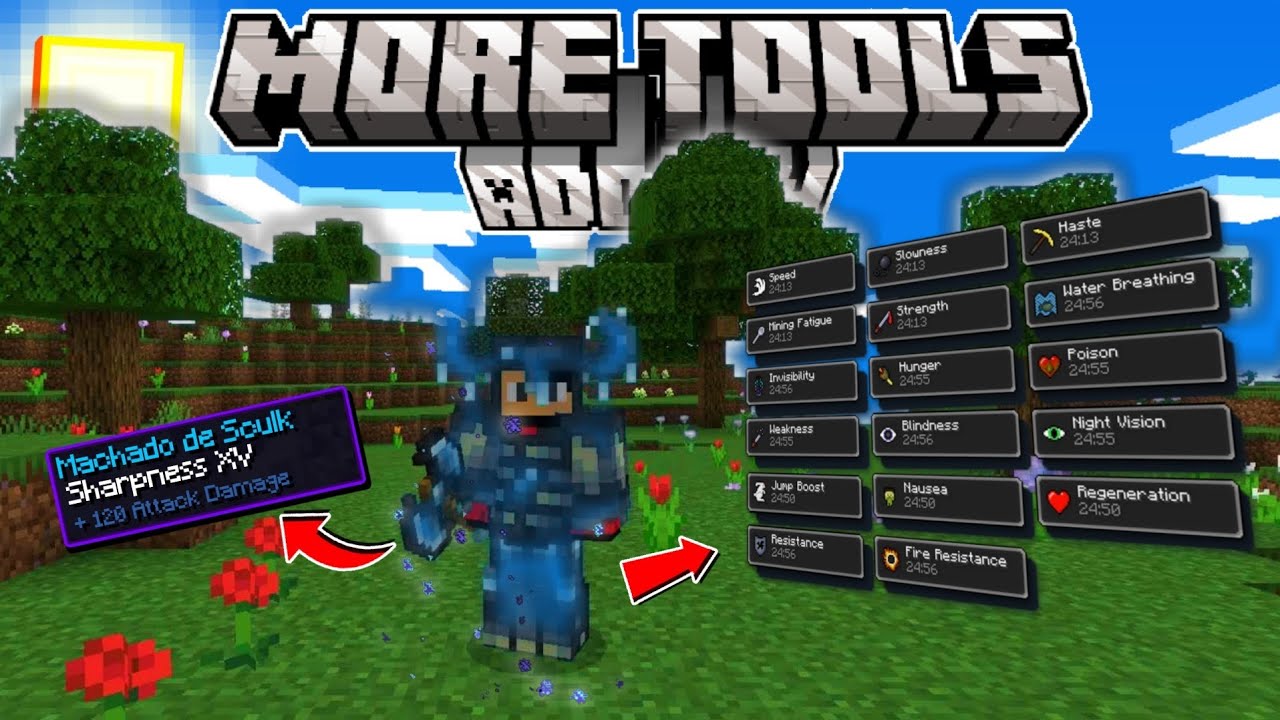 TESTANDO O MOD MORE TOOLS ADDON - Minecraft - YouTube