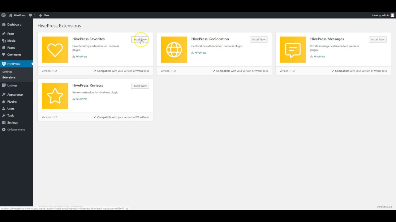 Installing Extensions | HivePress Docs - YouTube