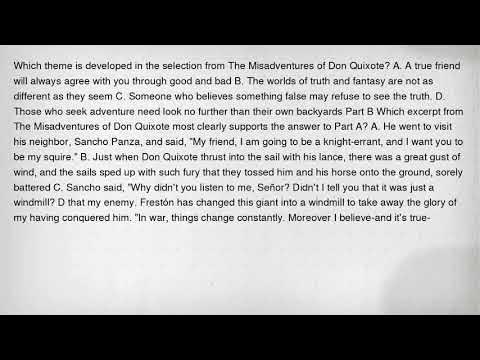 Which theme is developed in the selection from The Misadventures of Don ...