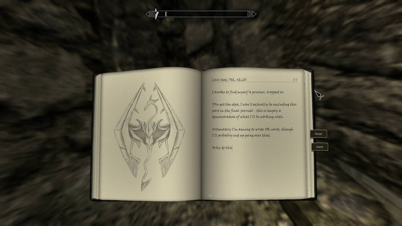 Skyrim - lets write a book... ..in a game. (Part 4) - YouTube