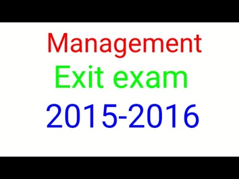 Management Exit Exam 2016 - YouTube
