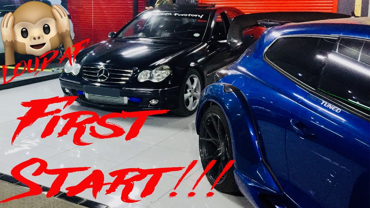 Mercedes W203 Turbo Pt3 | Straight Pipe M104 Turbo FIRST START ! It's ...