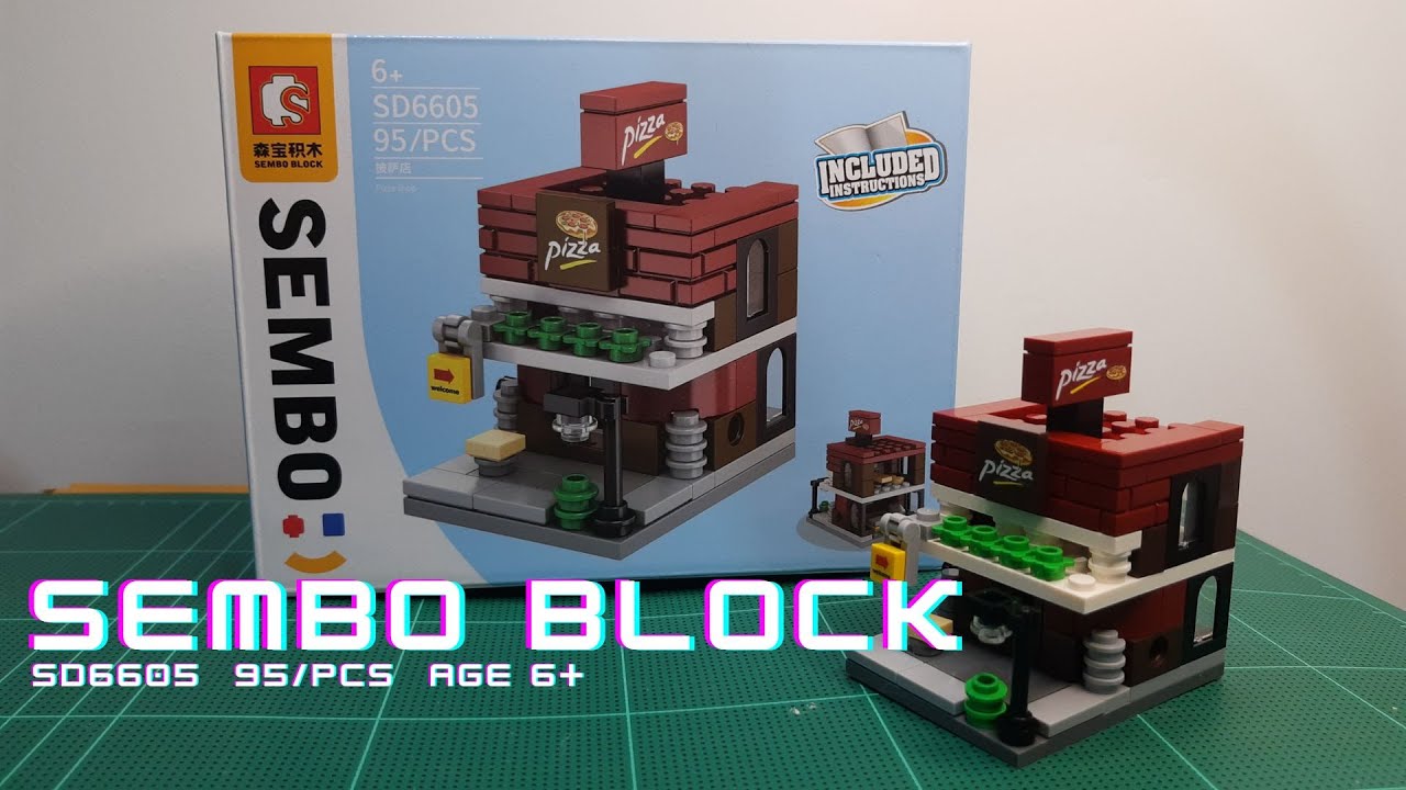 EP6. LEGO SEMBO BLOCK SD6605 BUILDING STREET SERIES PIZZA HUT - YouTube