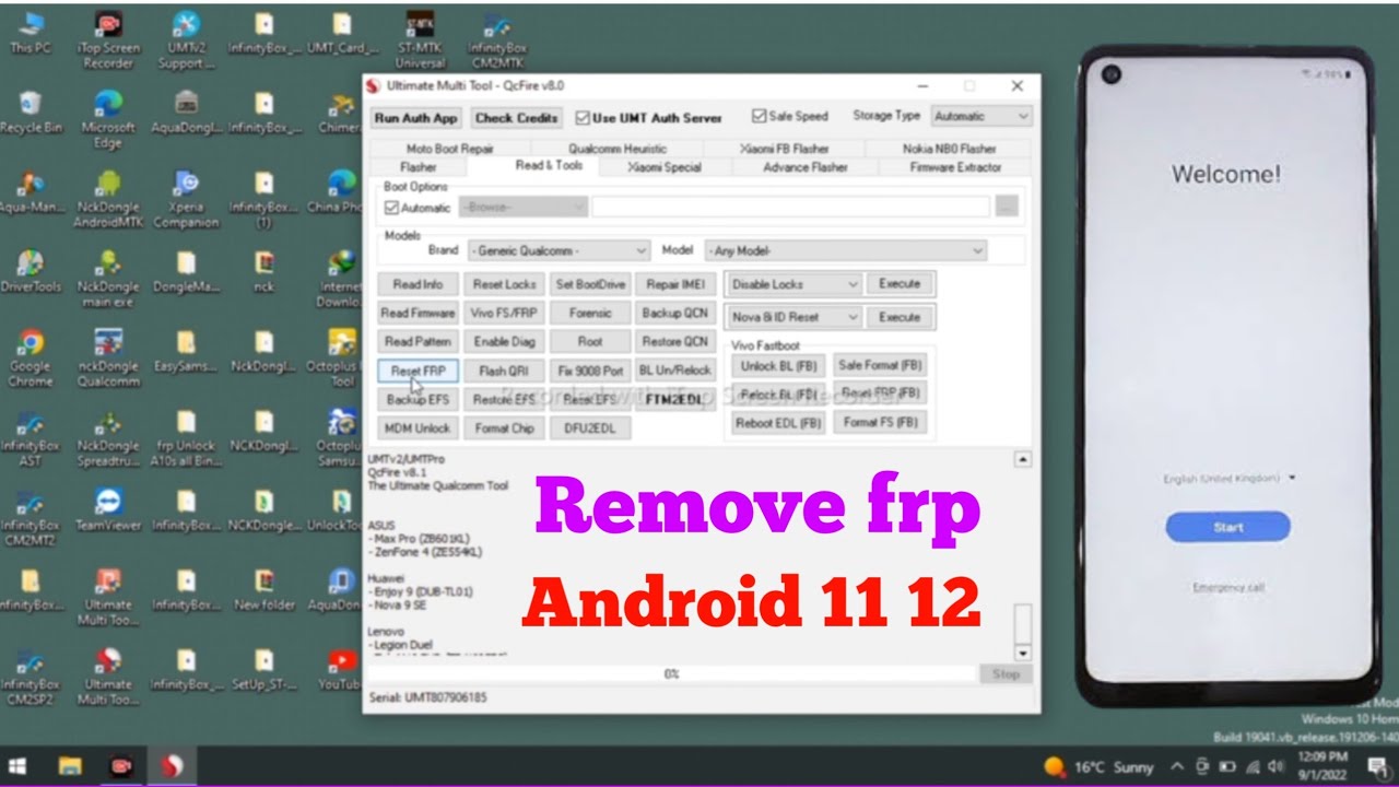 Remover cuenta de google (frp) a samsung A11 vía test point nuevo ...