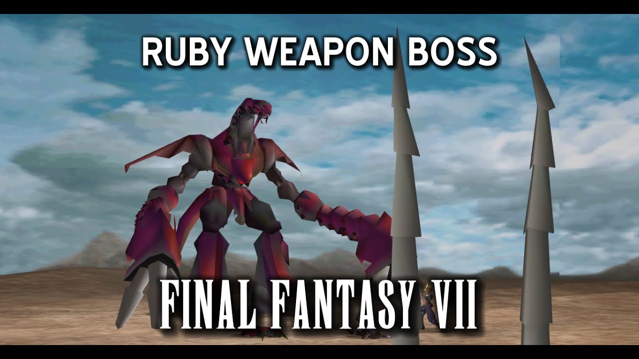 Final Fantasy VII | Ruby Weapon Boss Battle (PS1, PS4) - YouTube