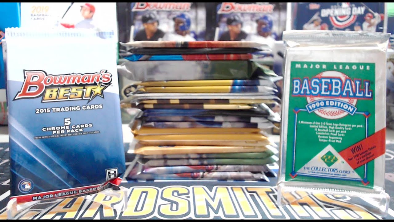 Random Baseball Card Pack Opening ** 24 Hobby Packs from 1990-2019 from ...