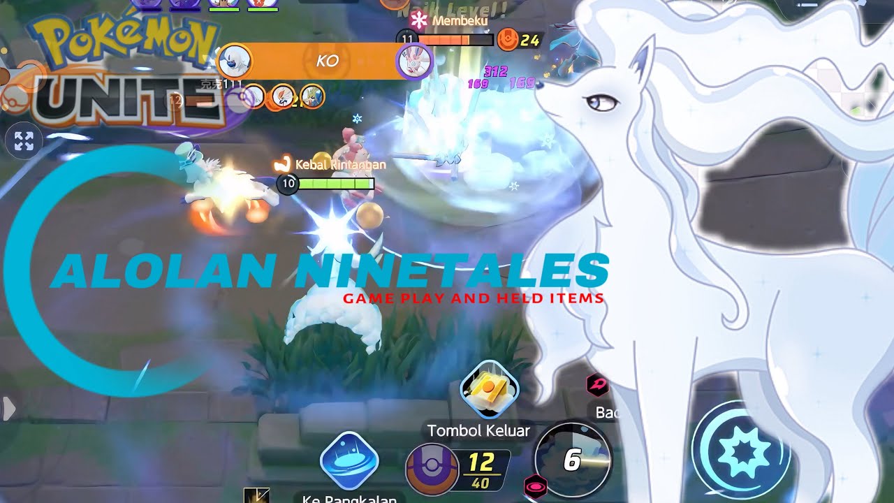 ALOLAN NINETALES| POKEMON UNITE| GAME PLAY AND HELD ITEMS - YouTube