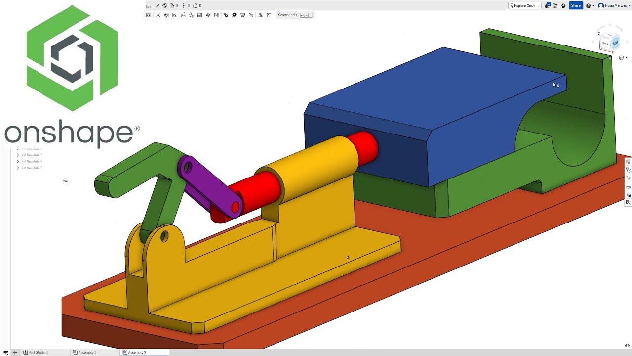 Onshape Mechanical Timelapse Over-Center Latch Clamp with Guided Slider ...