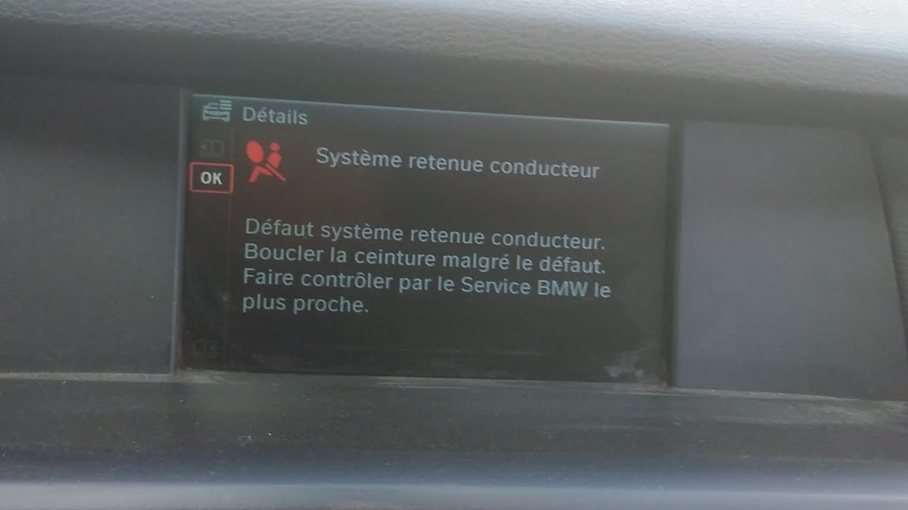 Défaut système retenue conducteur BMW - YouTube