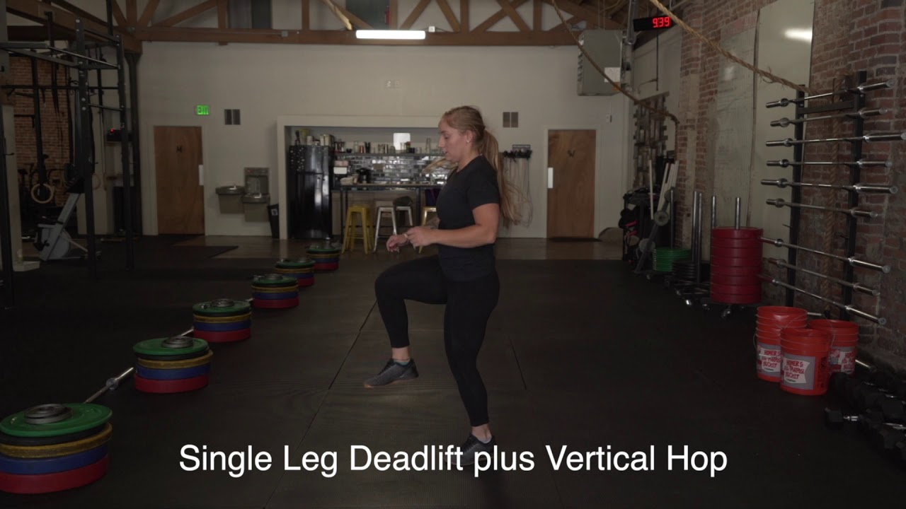 Single Leg Deadlift plus Vertical Hop - YouTube