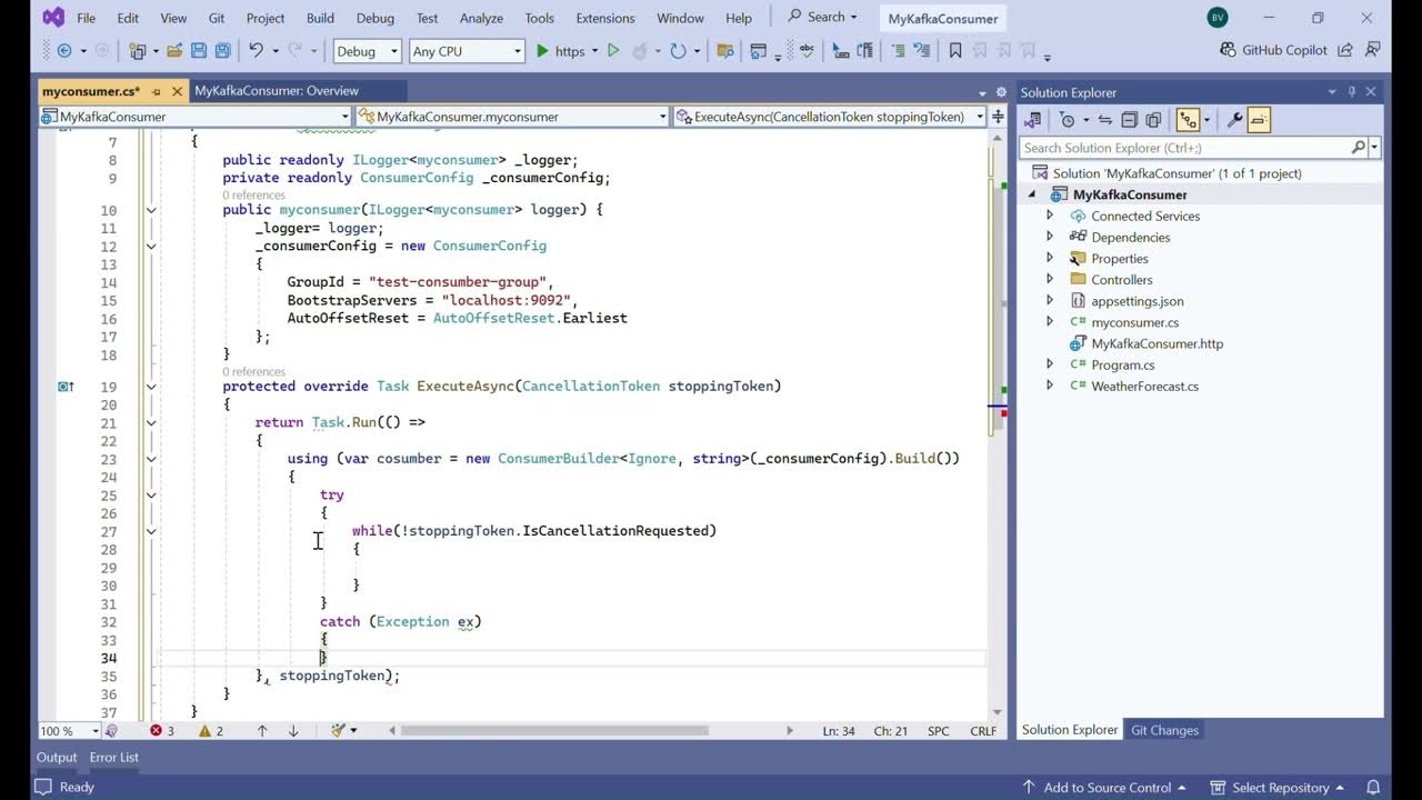 kafka consumer tutorial, C# Dotnet Core kafka consumer explained in simples steps 2 - YouTube