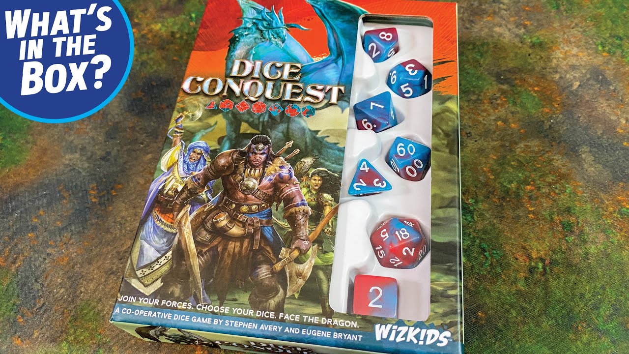DICE CONQUEST Unboxing - A Cooperative Dice Game published by WIZKIDS ...