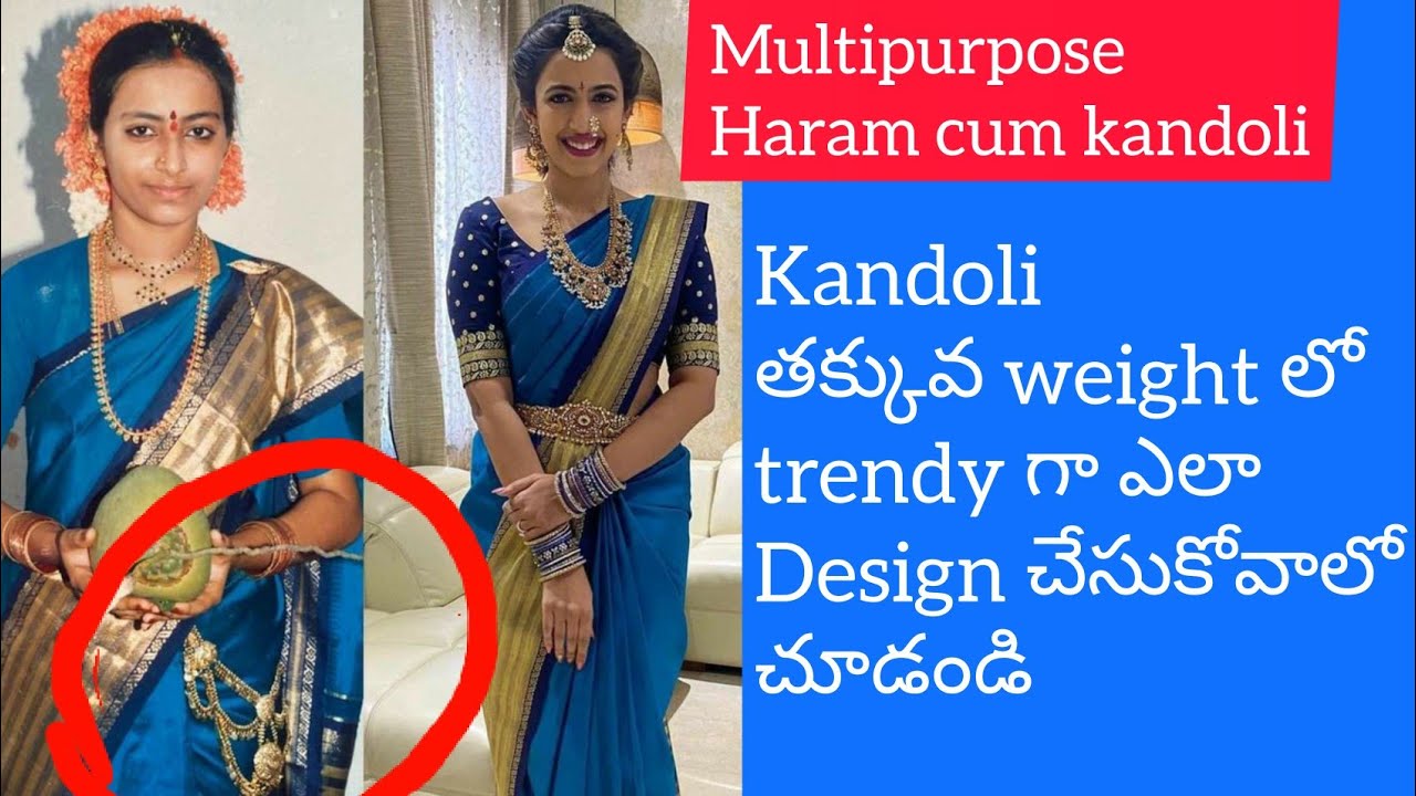 kandoli and multilayer haralu /waist belt/vaddanam/LALITHA SAMA - YouTube