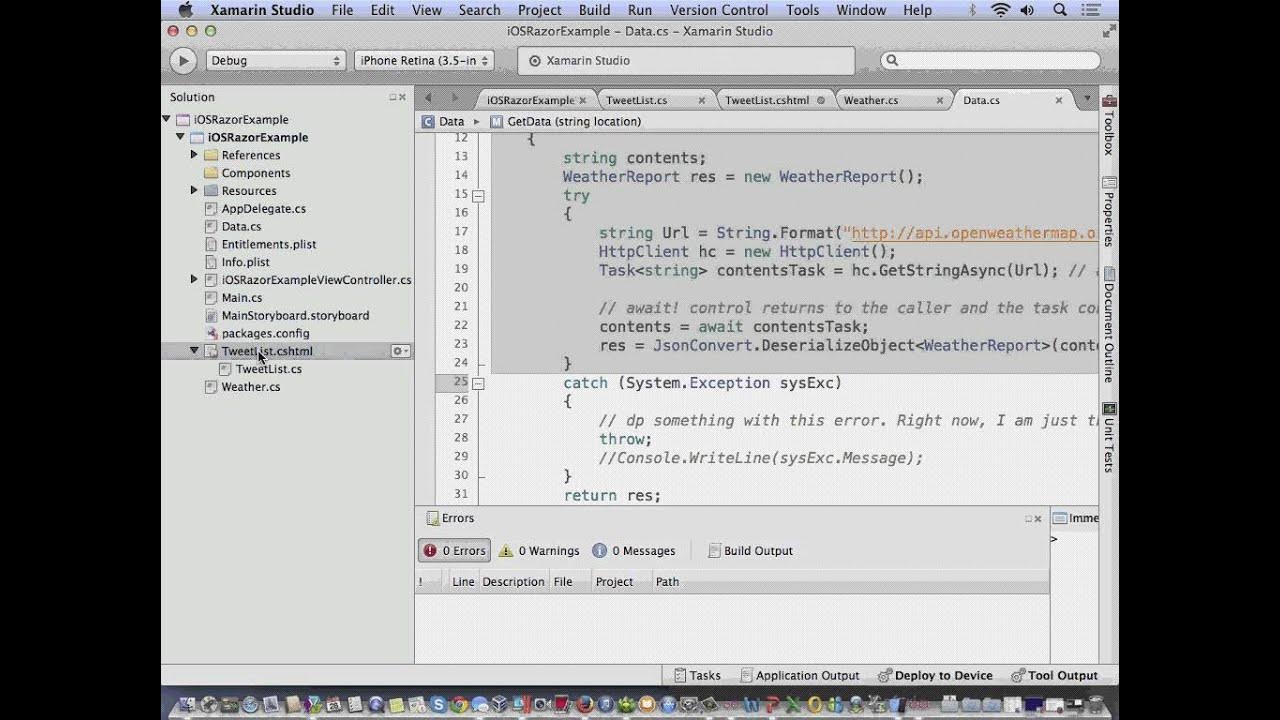 Xamarin Cross Platform: PCL and Razor Tutorial Video: Razor Templating - YouTube