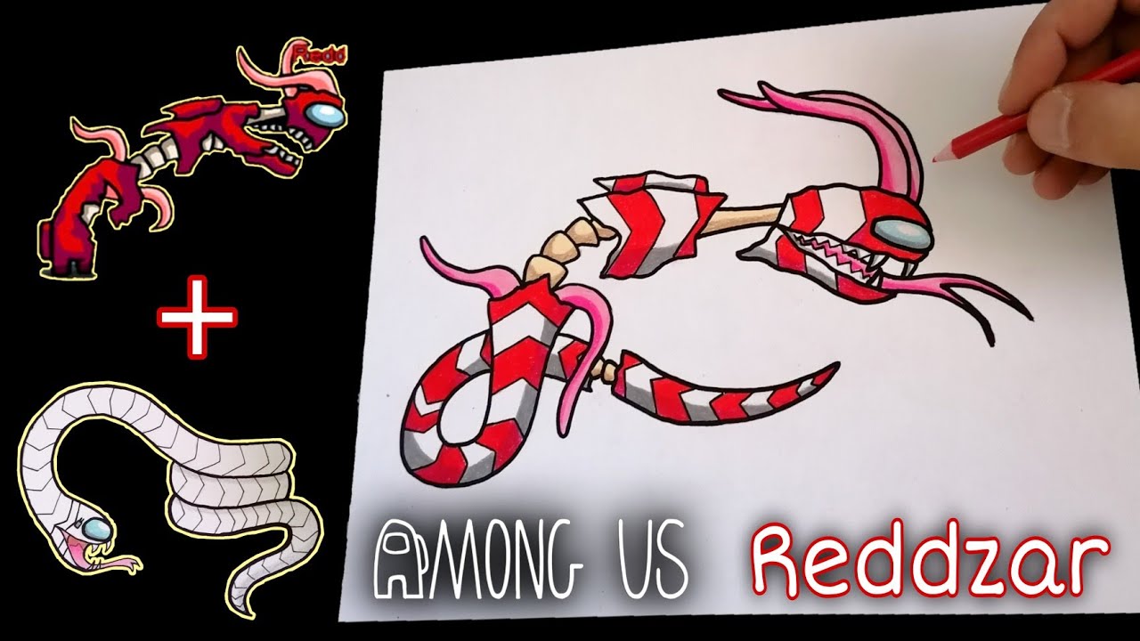 DIBUJO LA FUSIÓN DE REDD Y AZAR ( REDDZAR ) DE AMONG US | FUSION ART ...