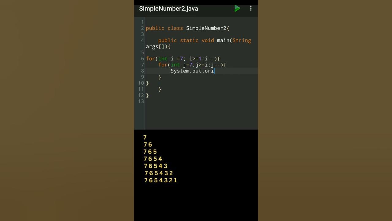 Java Programing Number Pyramid Pattern 2 Javapattern Java Coding Pyramid Pyramidpattern