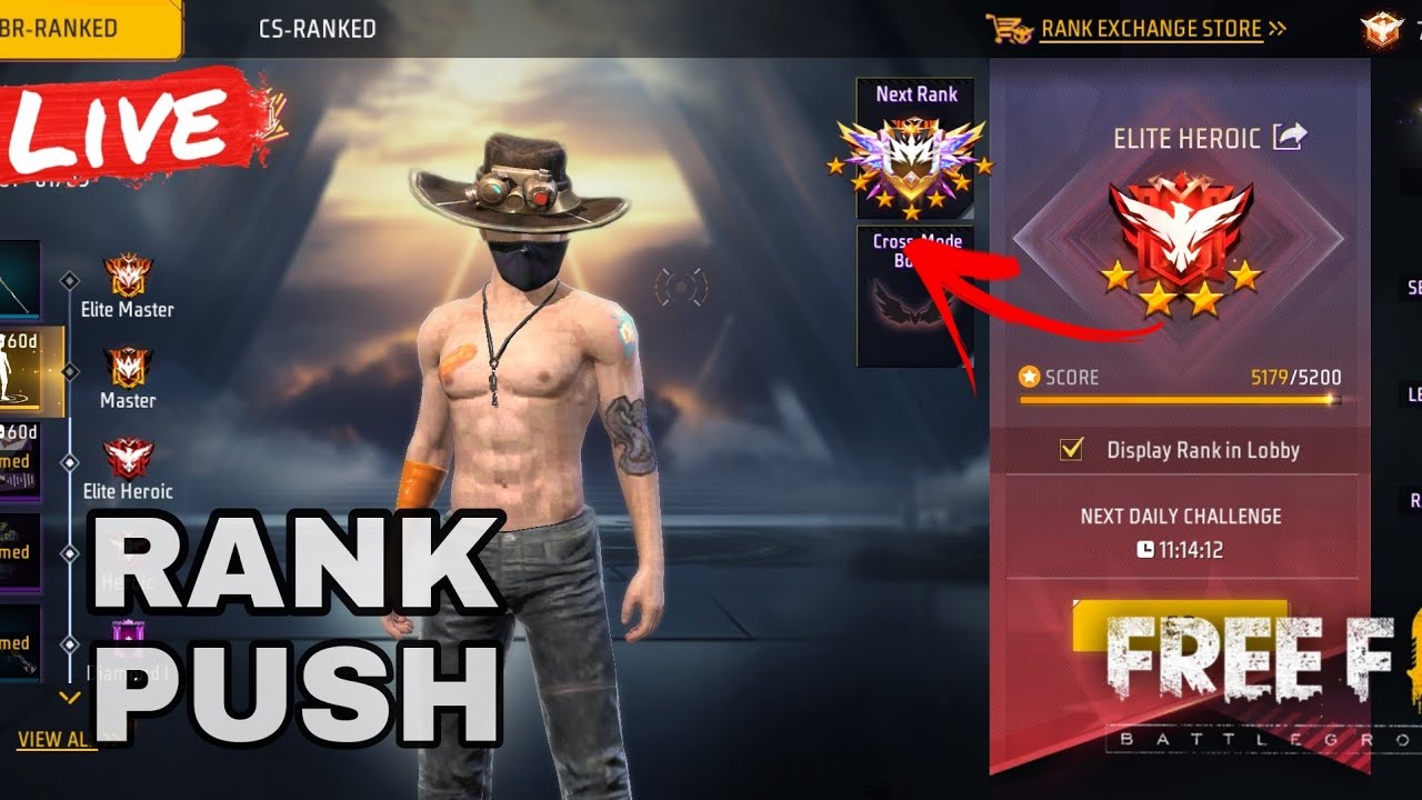 FREE FIRE RANK PUSHING ENTERTAINING - YouTube