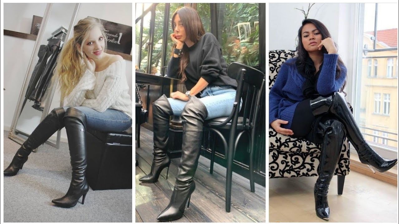 full glamorous and amazing leather full length long shoes design#long ...