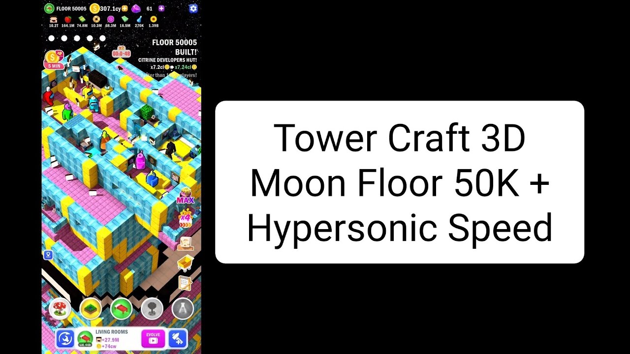 Tower Craft 3D - Moon Floor 50K!!! - YouTube