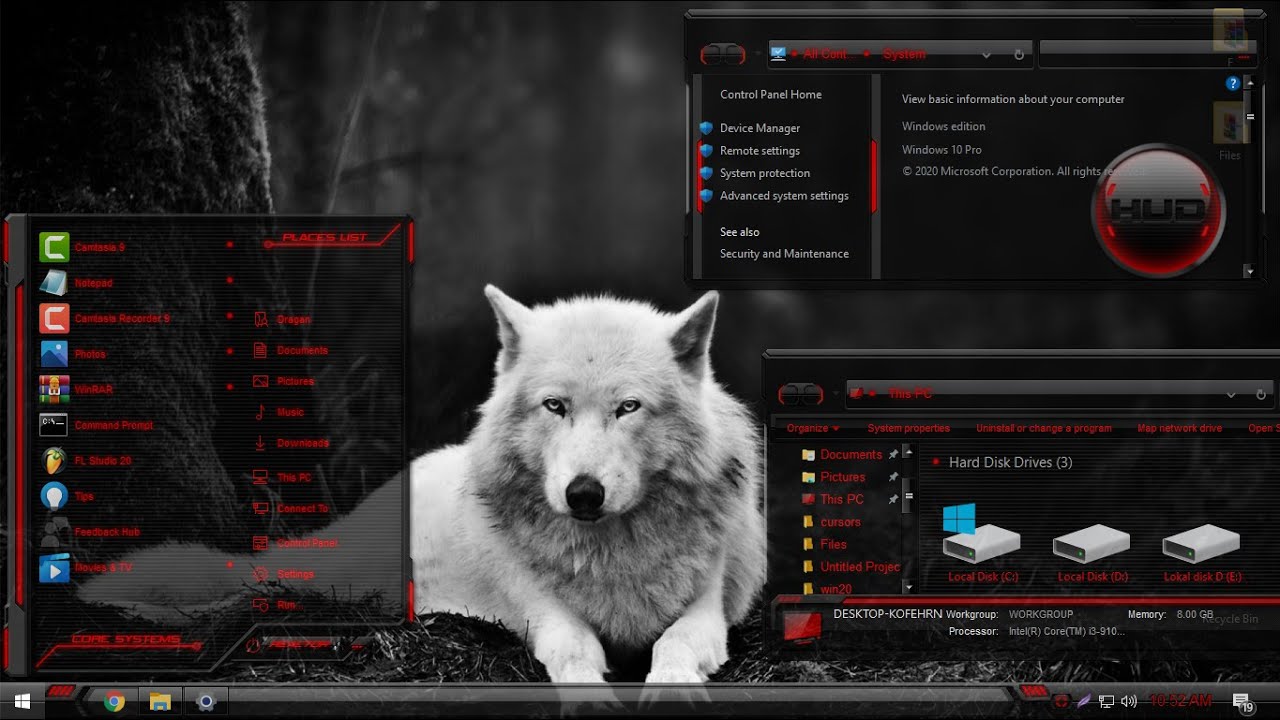 HUD Theme for Windows 10 - YouTube