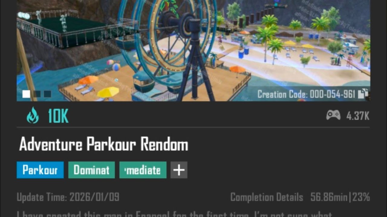 Bgmi wow code - 54961 | Adventure Parkour Rendom #bgmi #pubgmobile #wow ...