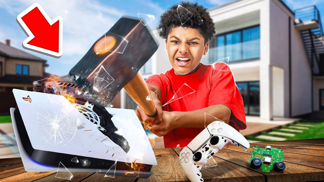 Angry kid destroys his ps5? - YouTube