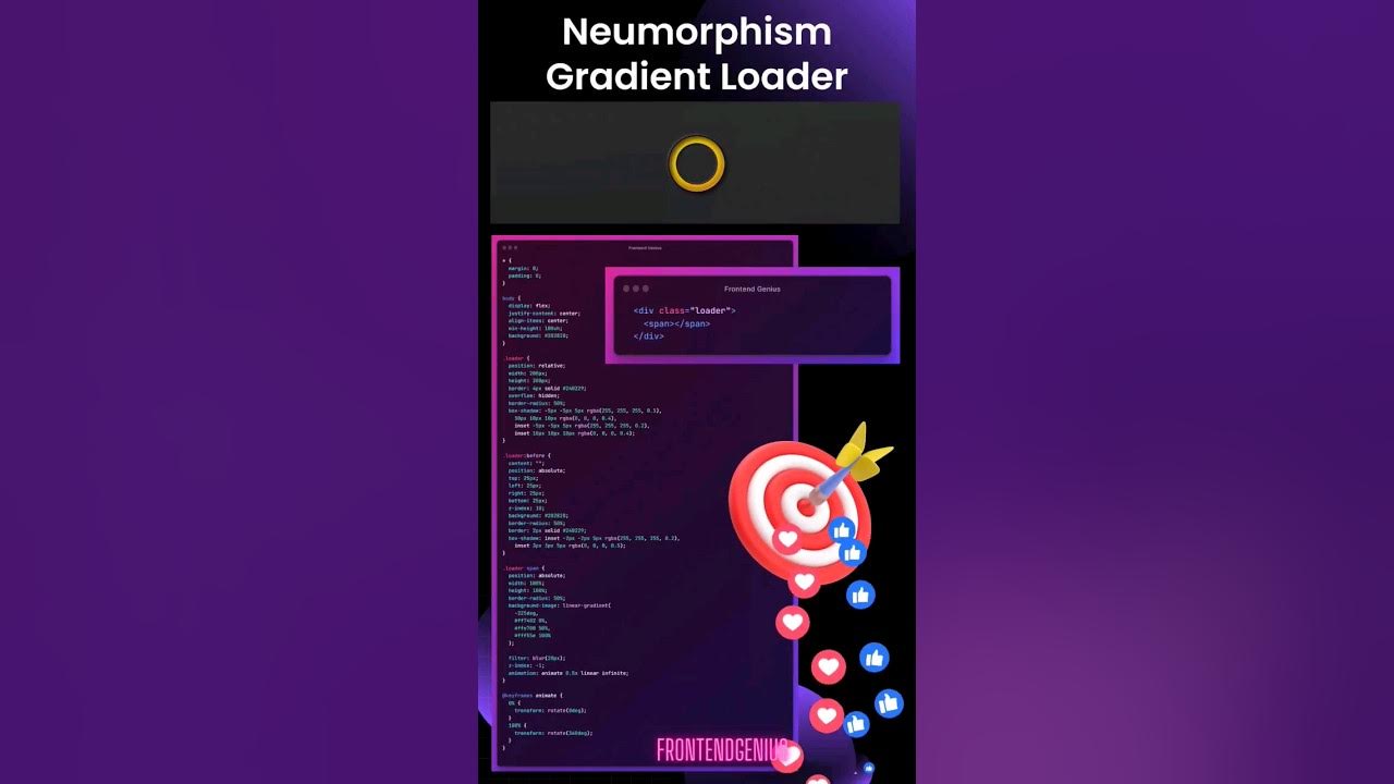 Neumorphism Gradient Loader Html And Css Example Html Css Javascript Coding Frontend